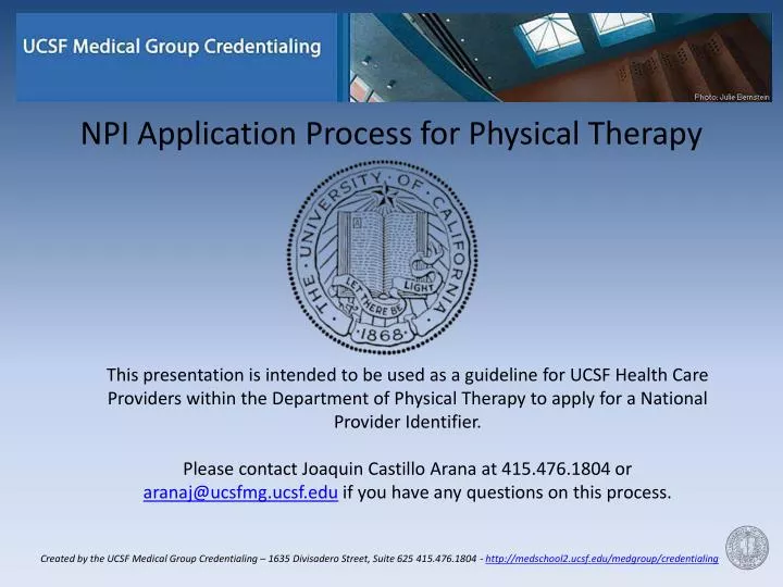 PPT - NPI Application Process for Physical Therapy PowerPoint ...