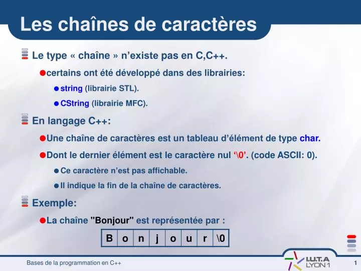 PPT - Les chaînes de caractères PowerPoint Presentation, free download - ID:4688369