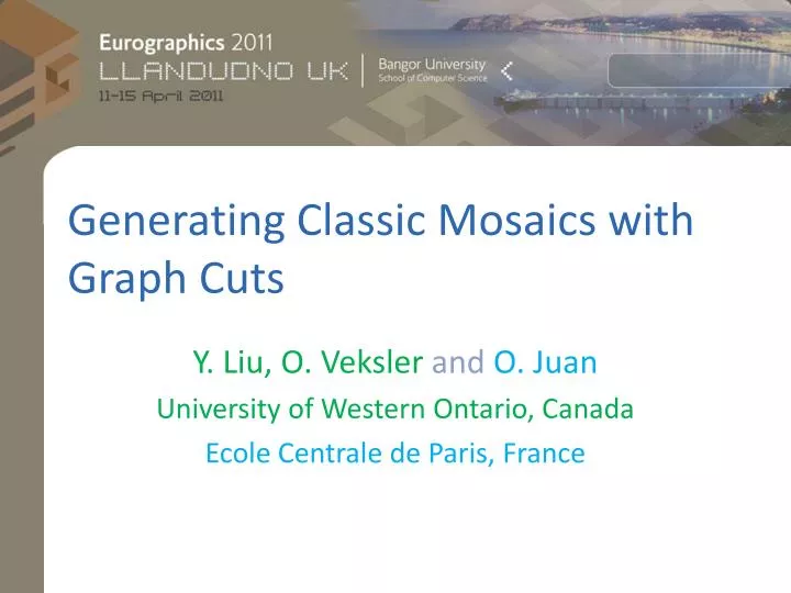 PPT - Generating Classic Mosaics with Graph Cuts PowerPoint ...