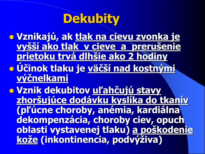 PPT - Dekubity a chronické vredy PowerPoint Presentation - ID:4689962