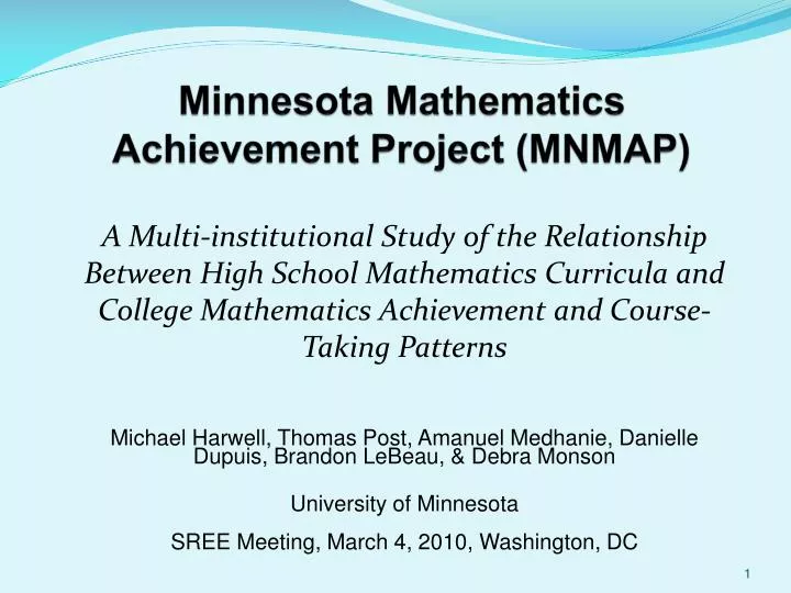 PPT - Minnesota Mathematics Achievement Project (MNMAP) PowerPoint ...