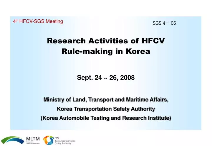 PPT - Research Activities of HFCV Rule-making in Korea PowerPoint ...