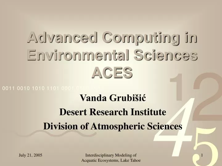 PPT - Advanced Computing in Environmental Sciences ACES PowerPoint ...
