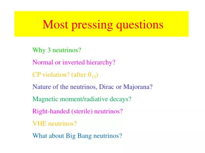 PPT - Most pressing questions PowerPoint Presentation, free download ...