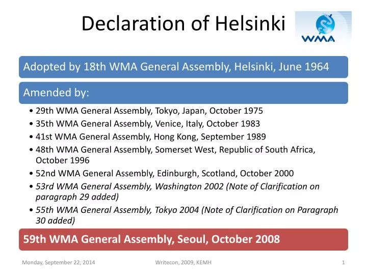 PPT - Declaration of Helsinki PowerPoint Presentation, free download ...
