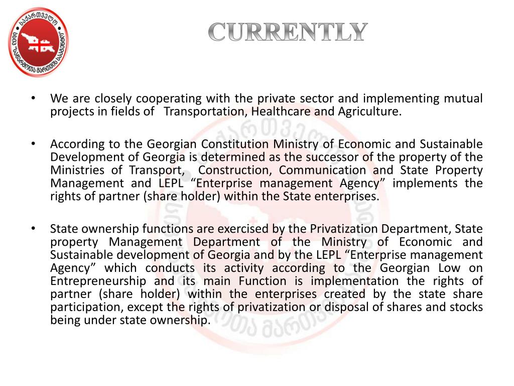 PPT - MINISTRY OF ECONOMY AND SUSTAINABLE DEVELOPMENT OF GEORGIA ...