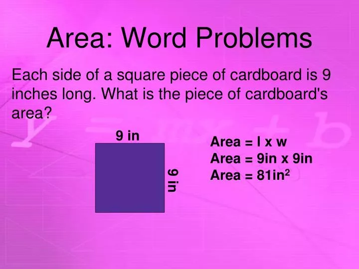 PPT - Area: Word Problems PowerPoint Presentation, free download - ID ...