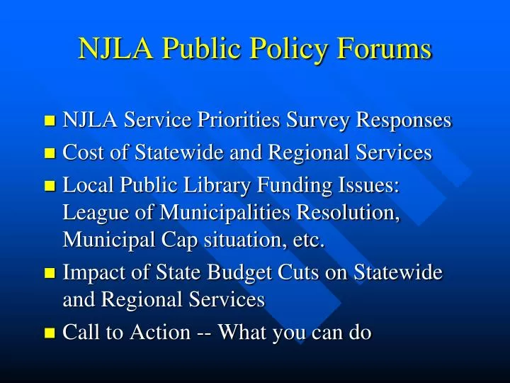PPT - NJLA Public Policy Forums PowerPoint Presentation, free download ...