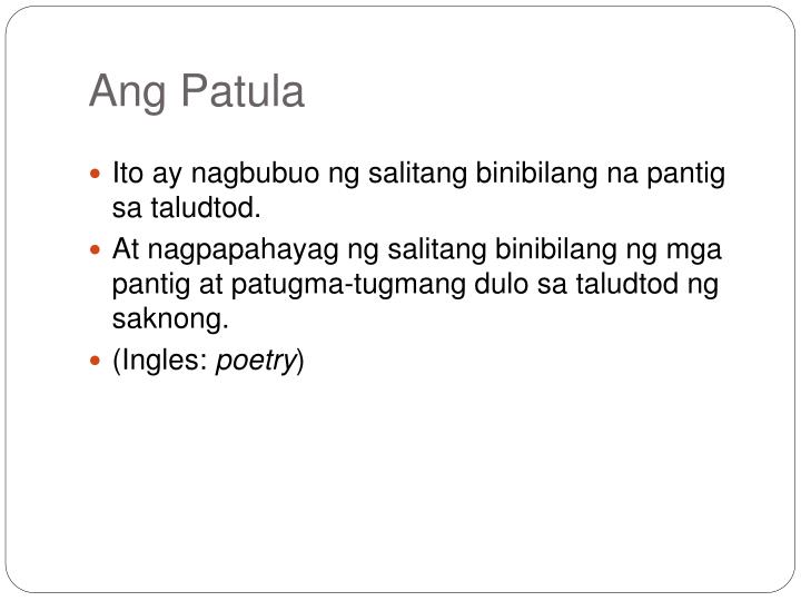 PPT - Mga Anyo ng Panitikan PowerPoint Presentation - ID:4694674