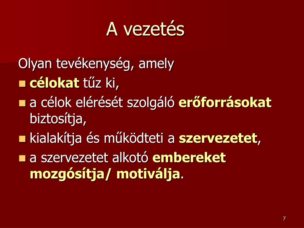 PPT - Vezetés, szervezés PowerPoint Presentation, free download - ID ...