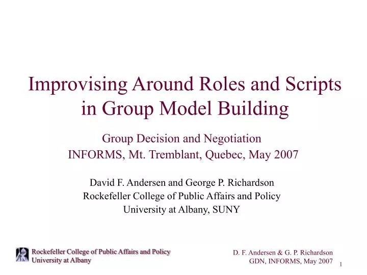 PPT - Improvising Around Roles and Scripts in Group Model Building ...