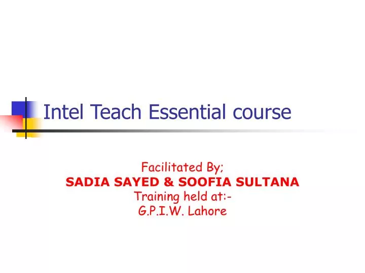 PPT - Intel Teach Essential course PowerPoint Presentation, free ...