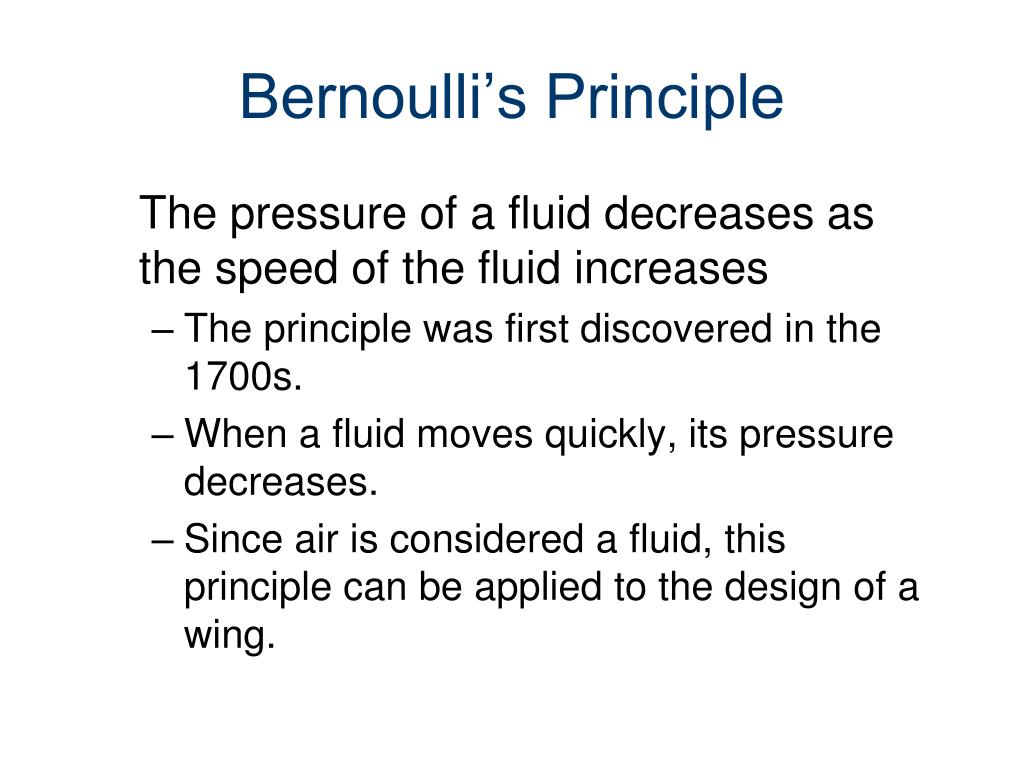 Ppt Airfoils Lift And Bernoullis Principle Powerpoint Presentation