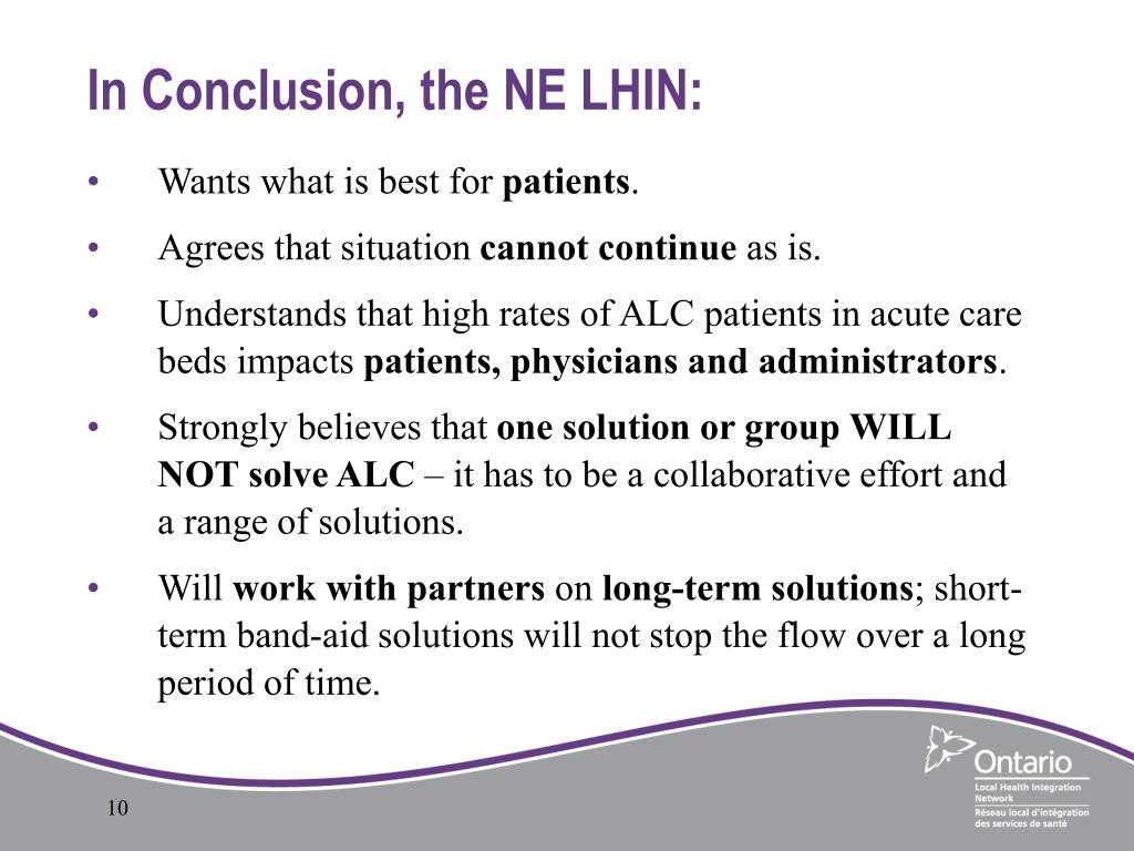 PPT - Alternate Level of Care (ALC) in Sudbury and the North East LHIN ...