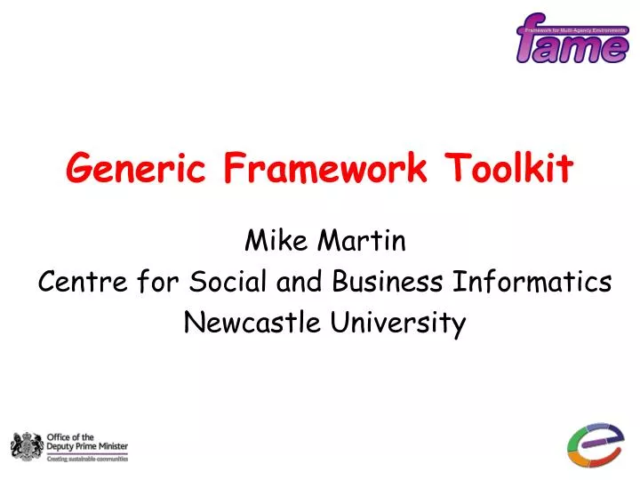PPT - Generic Framework Toolkit PowerPoint Presentation, free download ...
