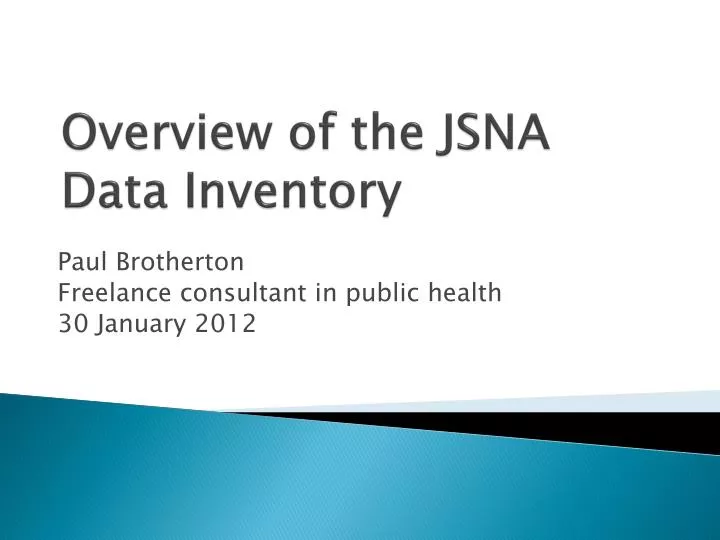 PPT - Overview of the JSNA Data Inventory PowerPoint Presentation, free ...