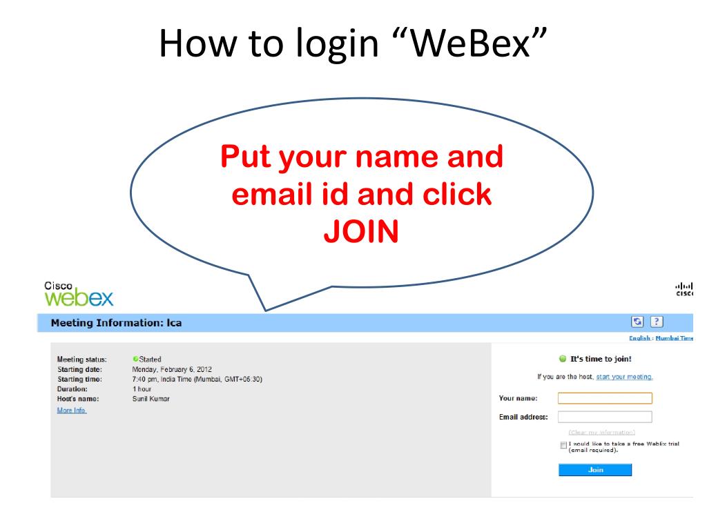 PPT - How to login “WebEx” PowerPoint Presentation, free download - ID ...