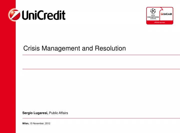 PPT - Crisis Management and Resolution PowerPoint Presentation, free ...
