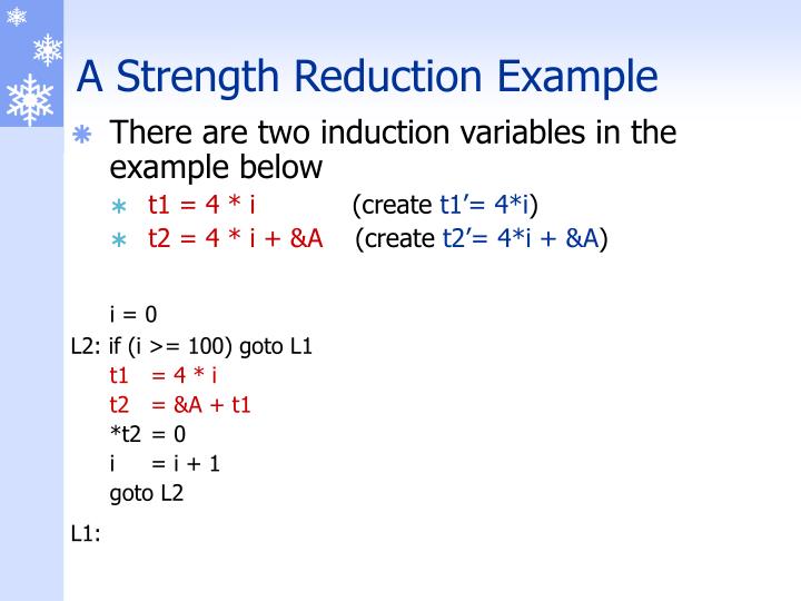 PPT - Induction Variables and Strength Reduction PowerPoint ...