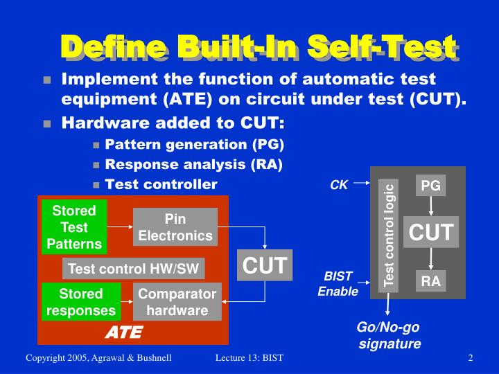 Ppt Vlsi Testing Lecture 11 Bist Powerpoint Presentation Id4700936