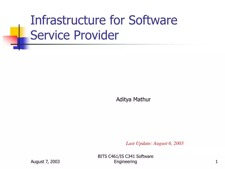 PPT - Infrastructure for Software Service Provider PowerPoint ...