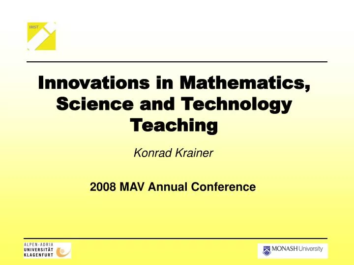 PPT - Innovations in Mathematics, Science and Technology Teaching ...