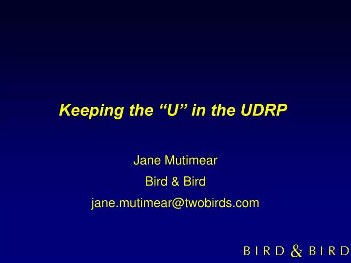 PPT - Keeping the “U” in the UDRP PowerPoint Presentation, free ...