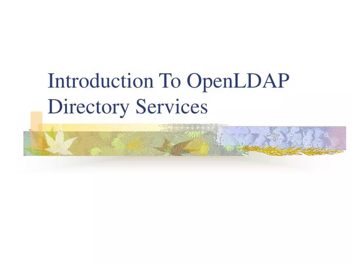 PPT - Introduction To OpenLDAP Directory Services PowerPoint ...