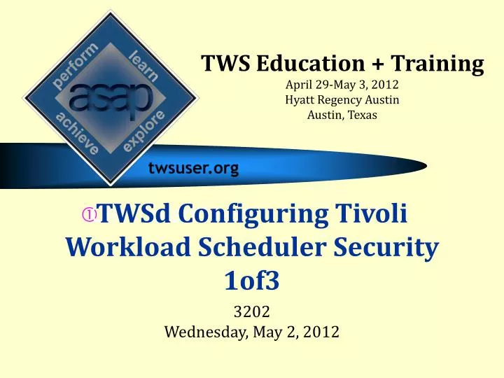PPT - TWSd Configuring Tivoli Workload Scheduler Security 1of3 ...