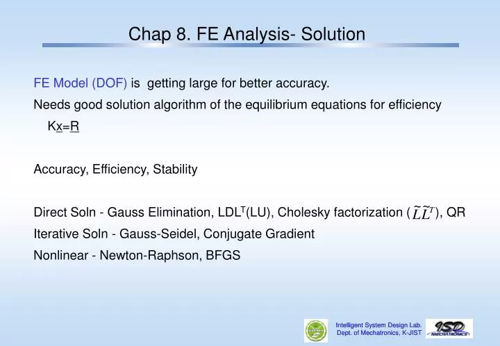 PPT - Chap 8. FE Analysis- Solution PowerPoint Presentation, free ...