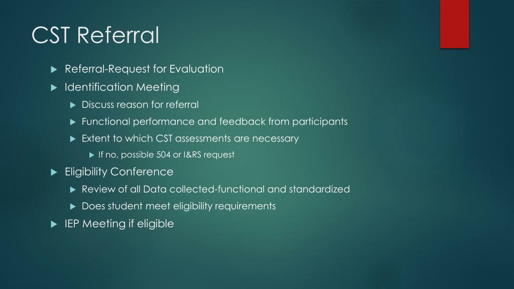 PPT - Special Education & the Child Study Team: An Educational ...