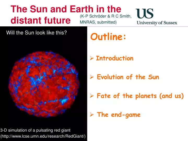 PPT - The Sun and Earth in the distant future PowerPoint Presentation ...