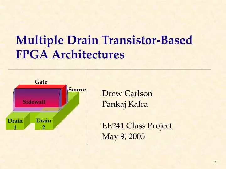 PPT - Multiple Drain Transistor-Based FPGA Architectures PowerPoint Presentation - ID:4707874