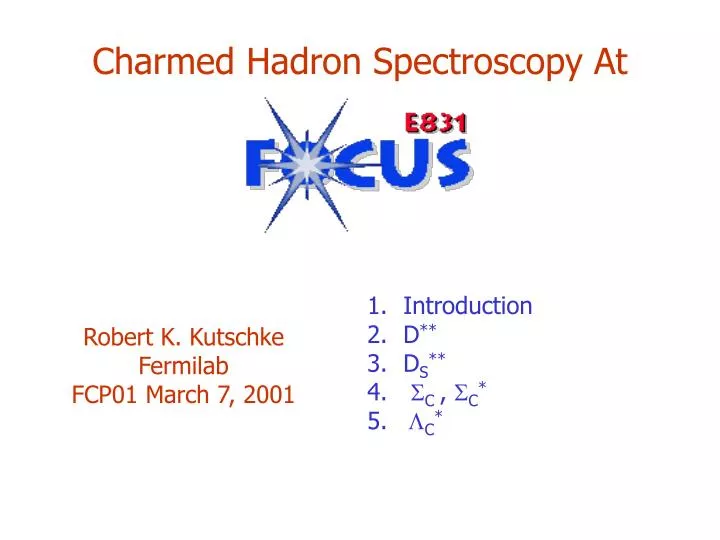 PPT - Charmed Hadron Spectroscopy At PowerPoint Presentation, free ...
