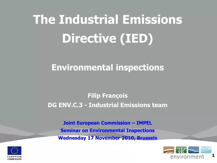 PPT - The Industrial Emissions Directive (IED) Environmental ...