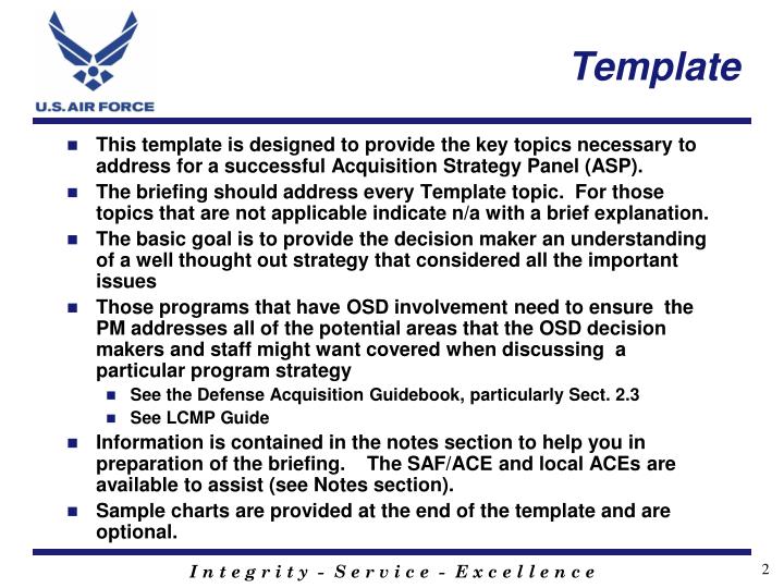 PPT - Acquisition Strategy Panel Mandatory Template PowerPoint ...