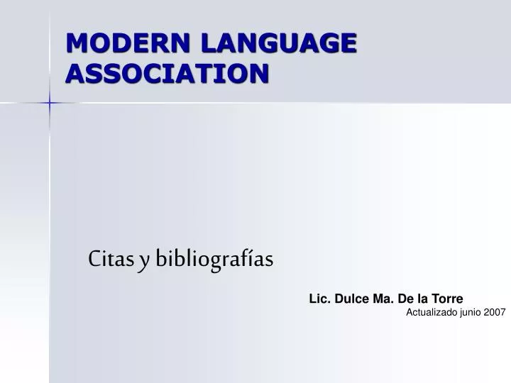 PPT - MODERN LANGUAGE ASSOCIATION PowerPoint Presentation, free ...