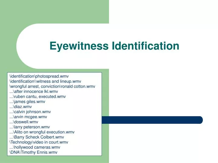 PPT - Eyewitness Identification PowerPoint Presentation, free download ...