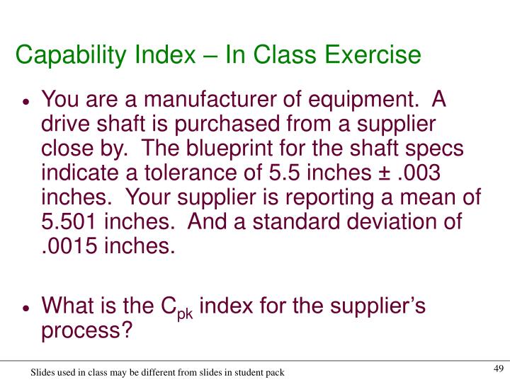 PPT - Chapter 9A Process Capability and Statistical Quality Control ...