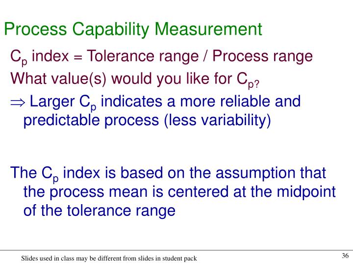 PPT - Chapter 9A Process Capability and Statistical Quality Control ...