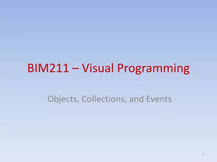 Ppt Bim211 Visual Programming Powerpoint Presentation Free Download Id4711063
