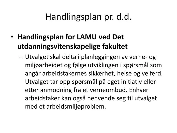 PPT - Handlingsplan pr. d.d. PowerPoint Presentation, free download ...