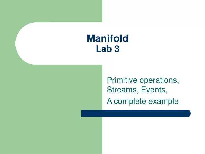 PPT - Manifold Lab 3 PowerPoint Presentation, free download - ID:4714160