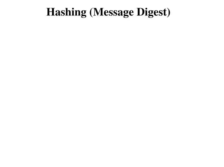 PPT - Hashing (Message Digest) PowerPoint Presentation, free download ...
