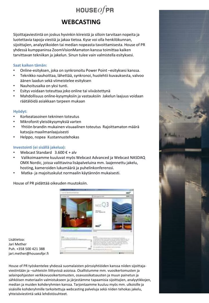PPT - WEBCASTING PowerPoint Presentation, free download - ID:4715361