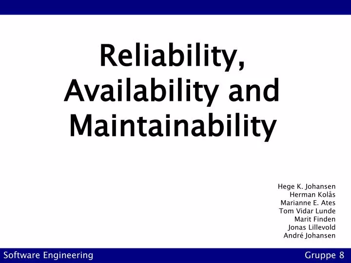 PPT - Reliability, Availability and Maintainability PowerPoint Presentation - ID:4715915