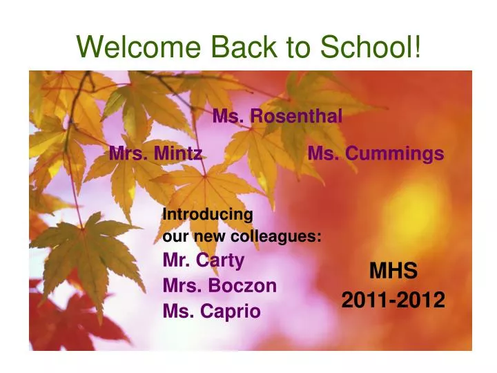 PPT - Welcome Back to School! PowerPoint Presentation, free download ...