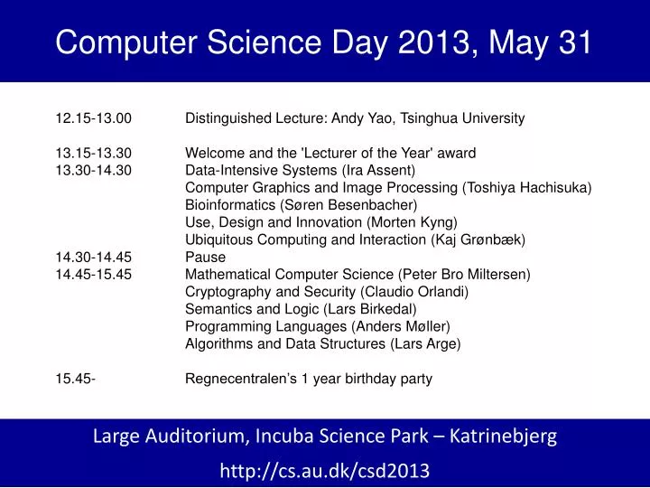 PPT - Computer Science Day 2013, May 31 PowerPoint Presentation, free ...