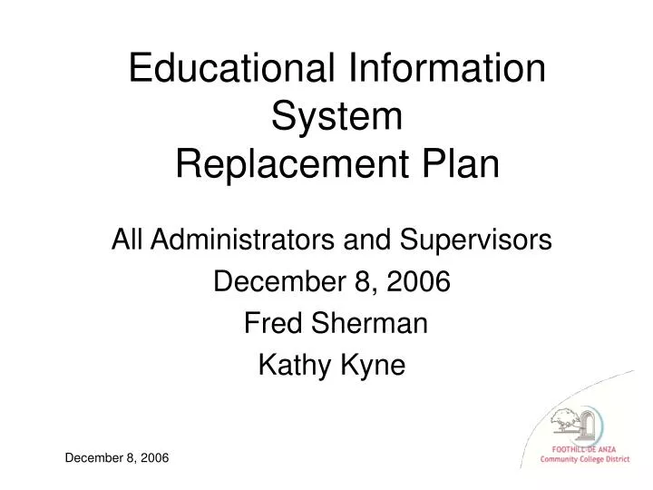 PPT - Educational Information System Replacement Plan PowerPoint ...
