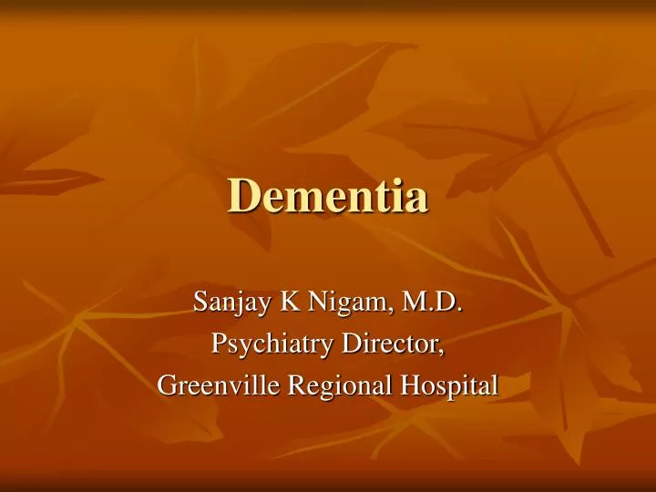 Ppt Dementia Powerpoint Presentation Free Download Id 4717396